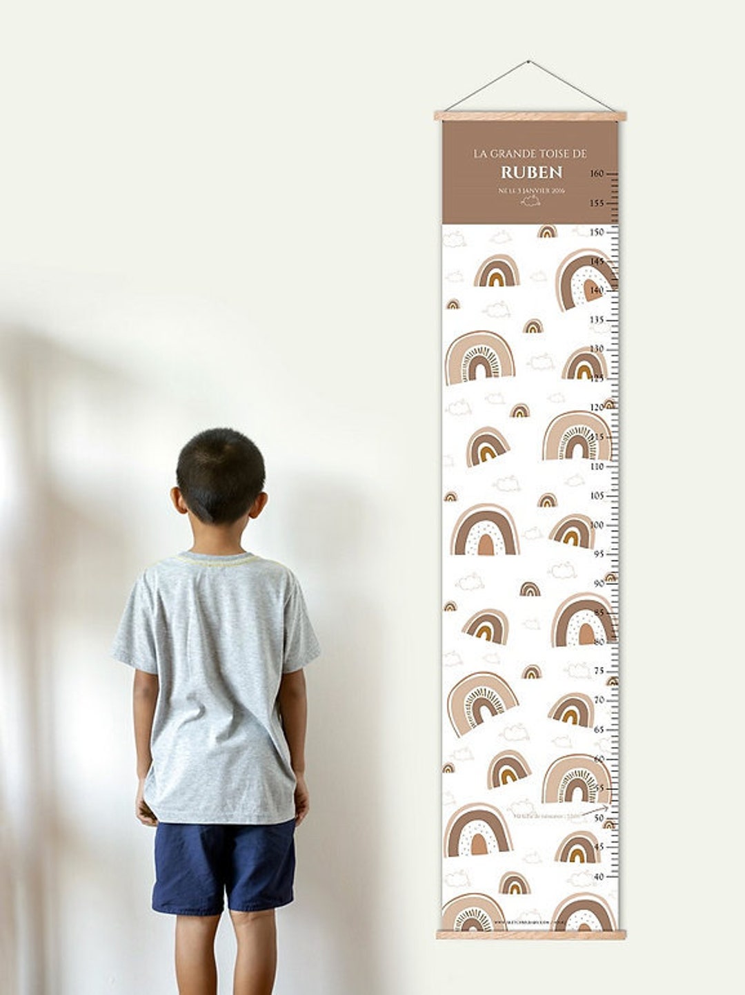 Tear-proof Decorative Height Chart for Children's and Baby's Rooms ...