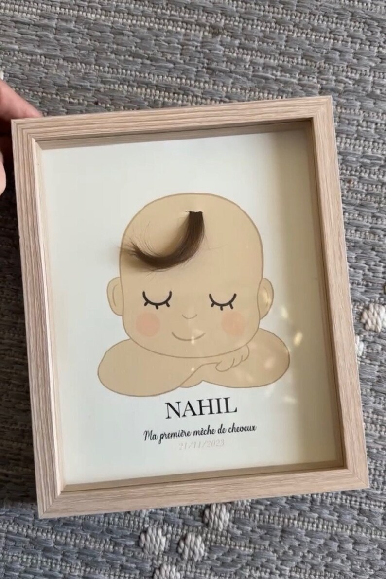 3D Lock of Baby Hair Frame, Illustration to Personalize to Preserve the ...