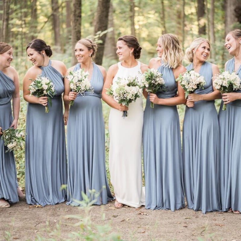 Dusty Blue Gown Women - Etsy