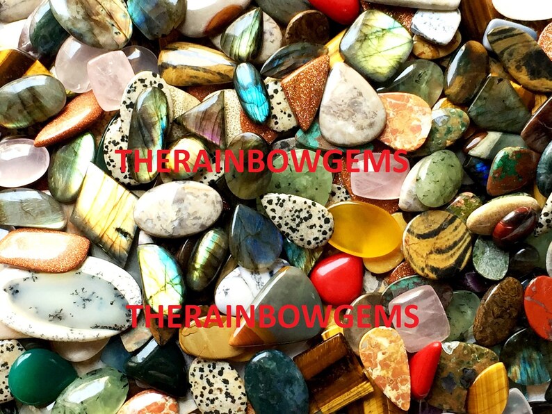 Natural Gemstone Cabochon Mix Cabochon Loose Gemstone - Etsy