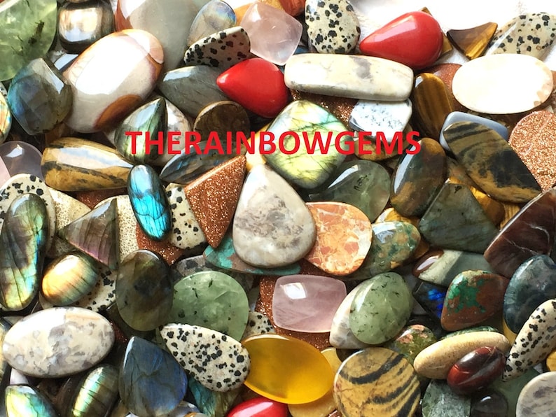 Natural Gemstone Cabochon Mix Cabochon Loose Gemstone - Etsy