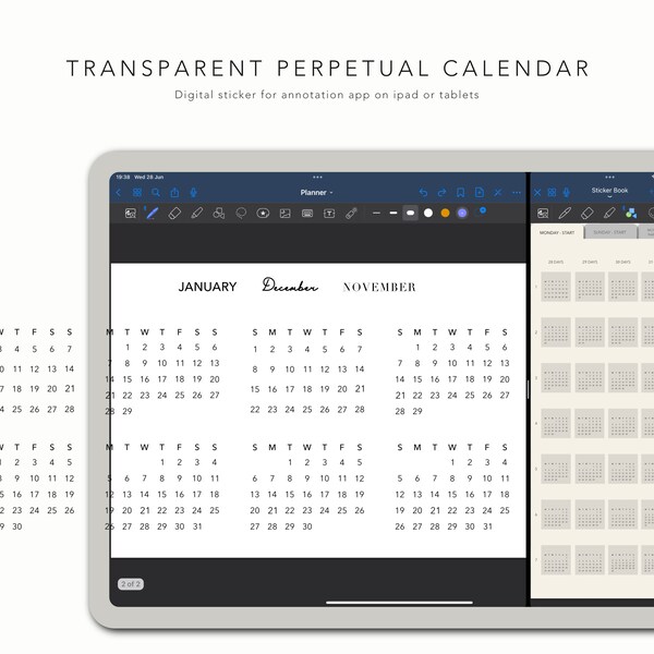 Transparent Calendar - Etsy