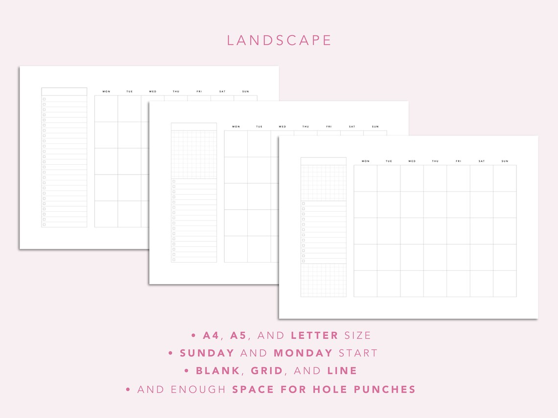 Blank Monthly Calendar Printable Template, Blank Calendar Template ...