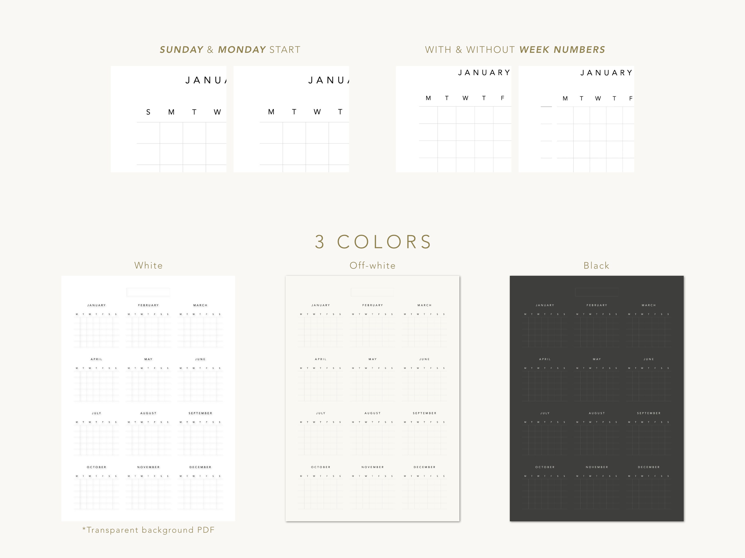 Blank Calendar Template, Portrait Calendar Template, Landscape Calendar ...