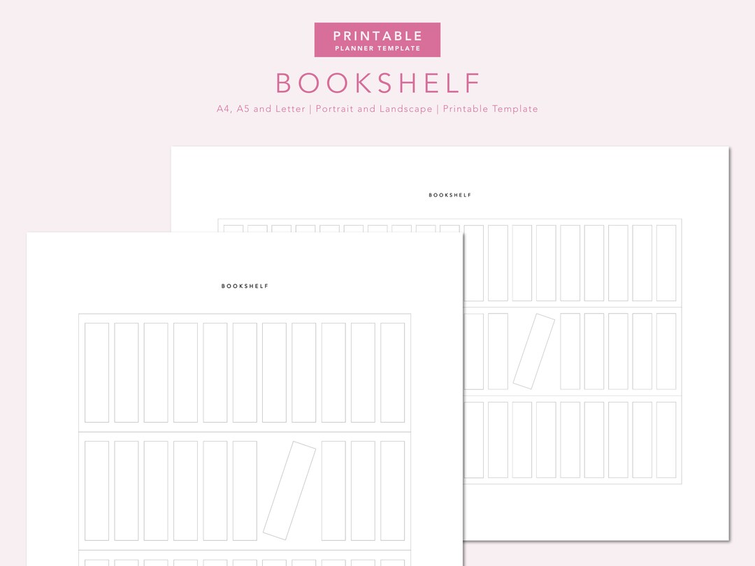 Bookshelf Printable, Bookshelf Journal, Book Tracker, Book Tracker ...