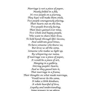 Original Wedding Poem, Unique Wedding Reading, Wedding Day Poems ...