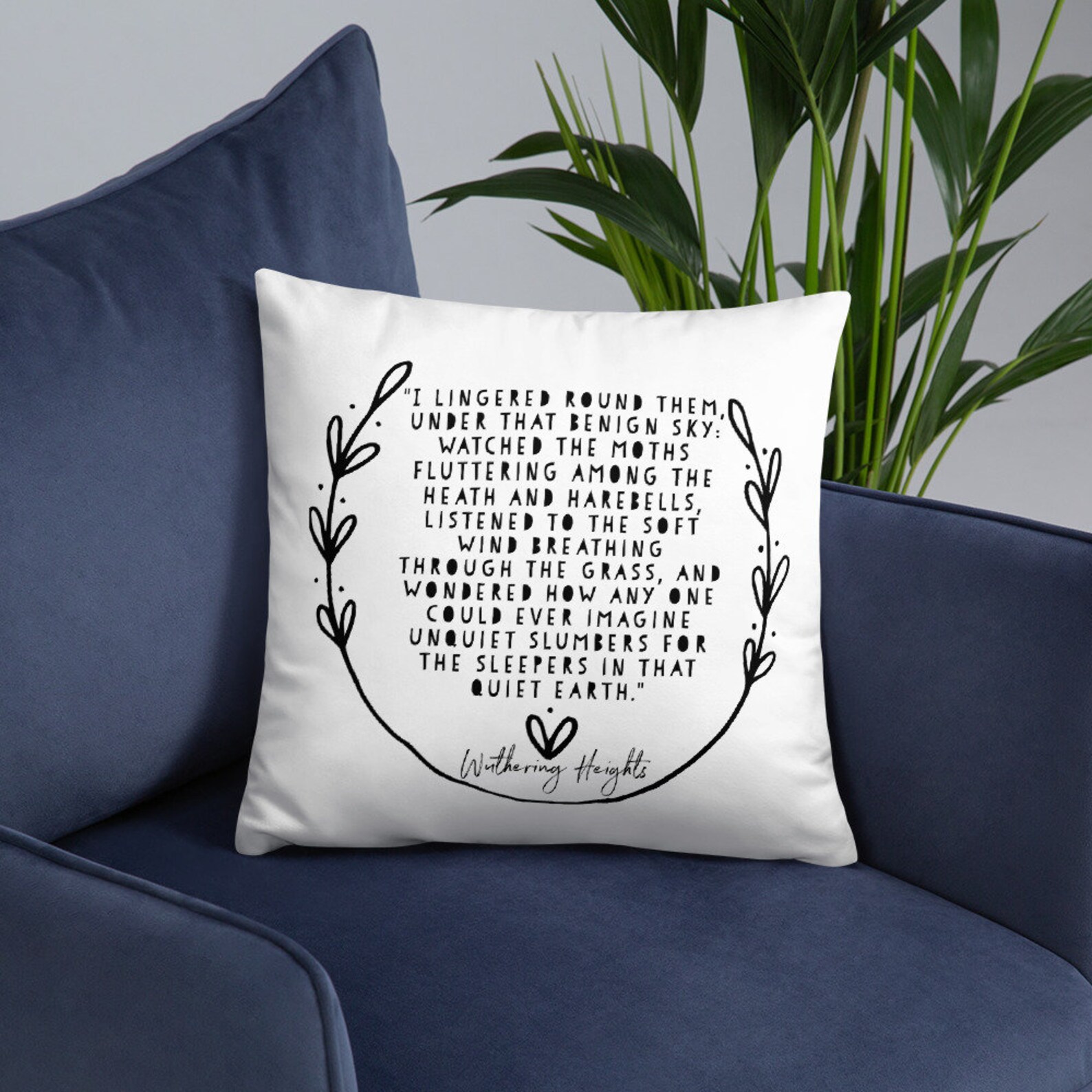 Wuthering Heights Quote Pillow Book Quote Pillow Literary - Etsy