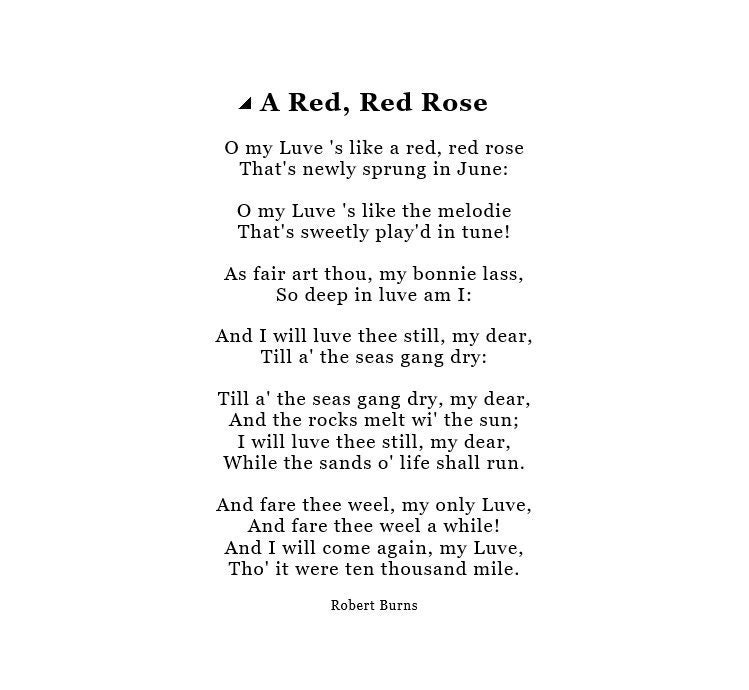 A Red, Red Rose by Robert Burns Wedding Reading Wedding Poem Love Poem ...