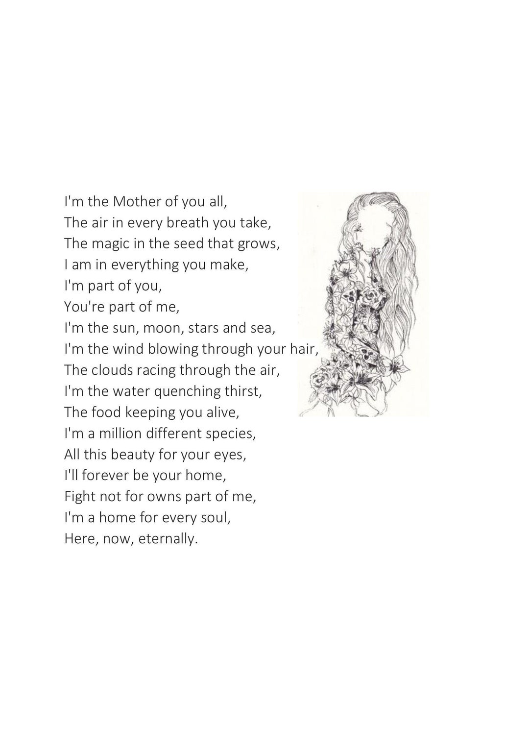 Mother Earth Poetry Print, Inspirational Poetry Gift, Best Friend Gift ...