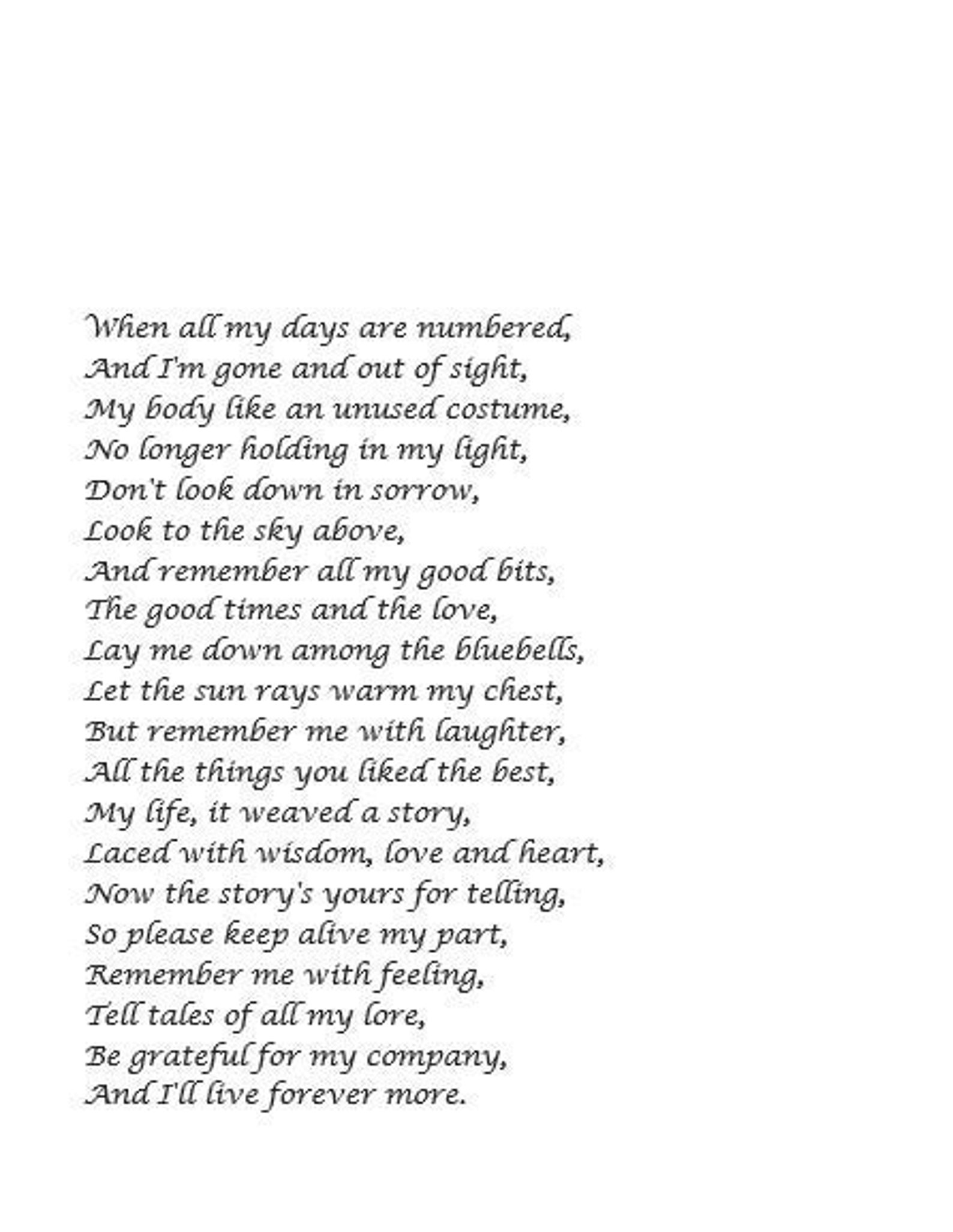 Sympathy Poem Print, Funeral Poem, Funeral Reading, Memorial Poem ...