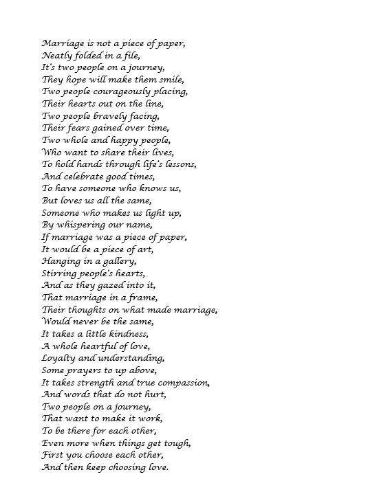 Original Wedding Poem Unique Wedding Reading Wedding Day - Etsy