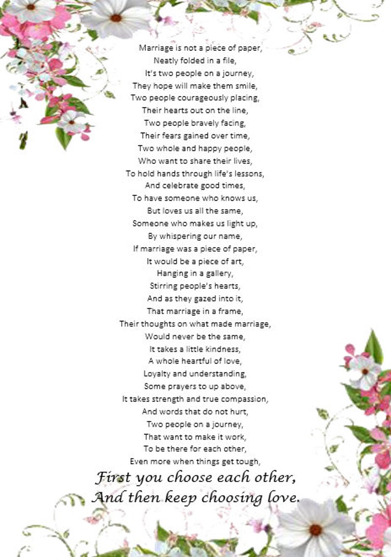Wedding Poetry Print Digital Download | Etsy UK