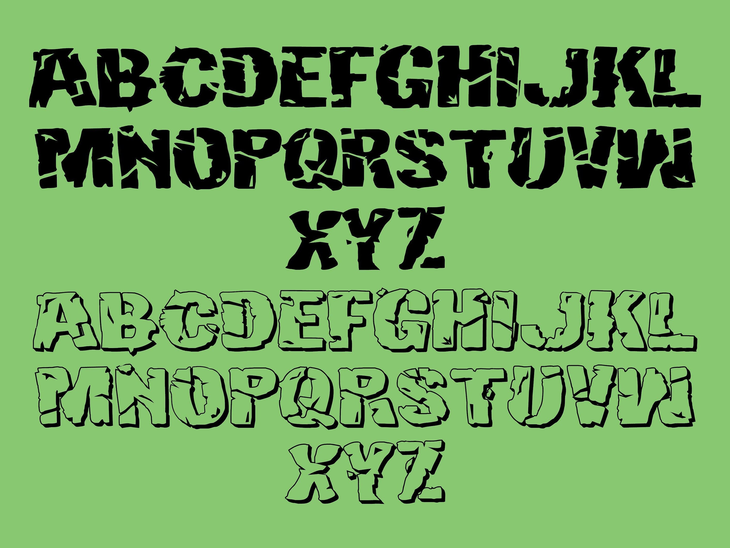 HULK FONT SVG Hulk Alphabet Svg Font Svg Alphabet Svg Hulk | Etsy