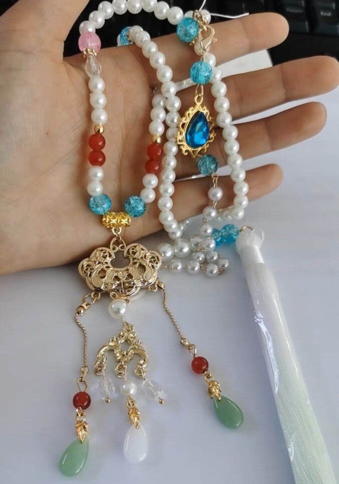 Ong Tassel Tang-style Longevity Lock Necklace Vintage Hanfu - Etsy