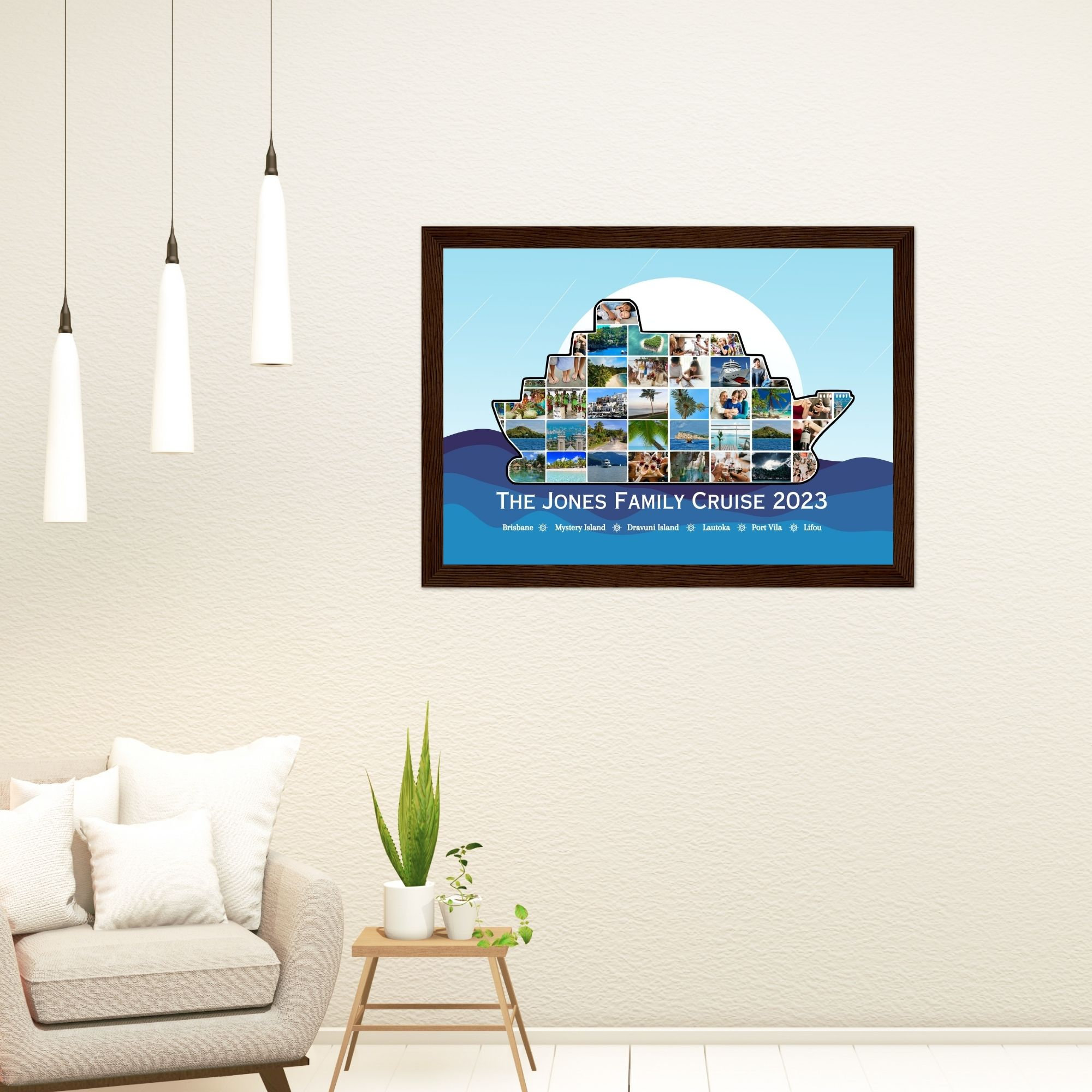 Cruise Ship Photo Collage, Home Decor Wall Art Printable, Custom Photo ...