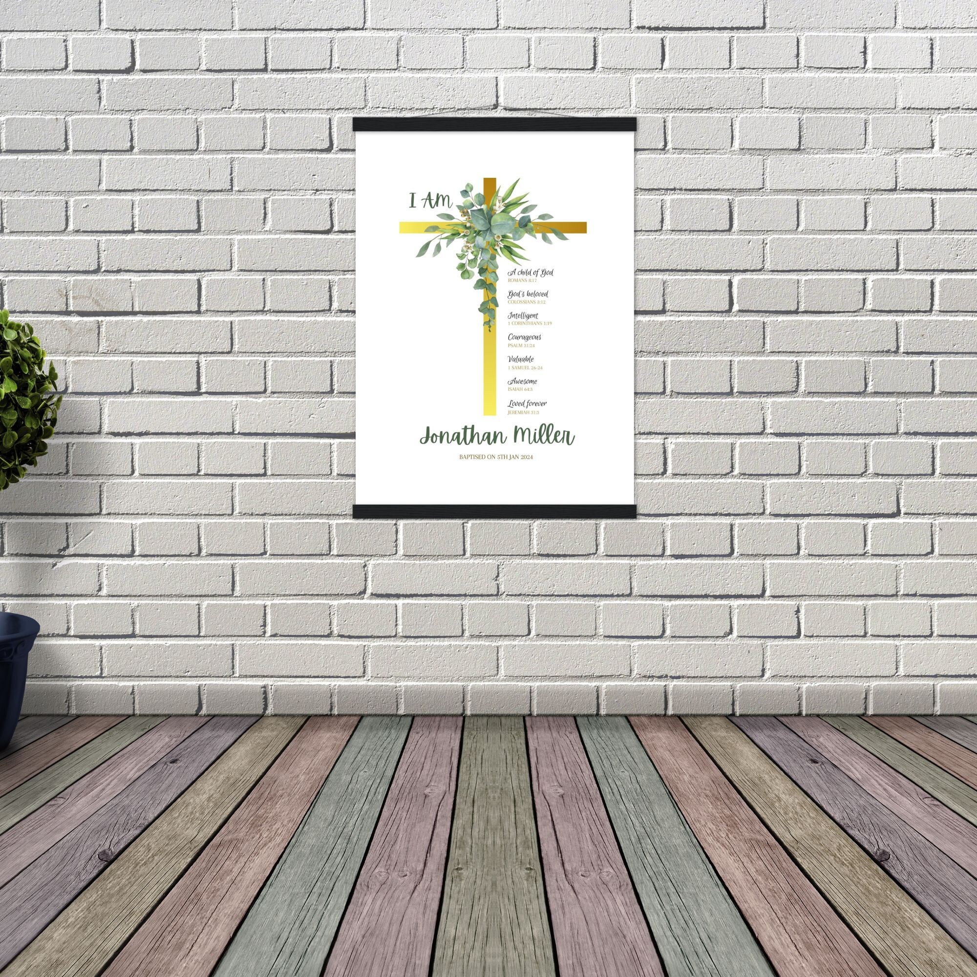 Personalised Baptism Gift, Baptism Boy, Nursery Wall Art, Godchild ...