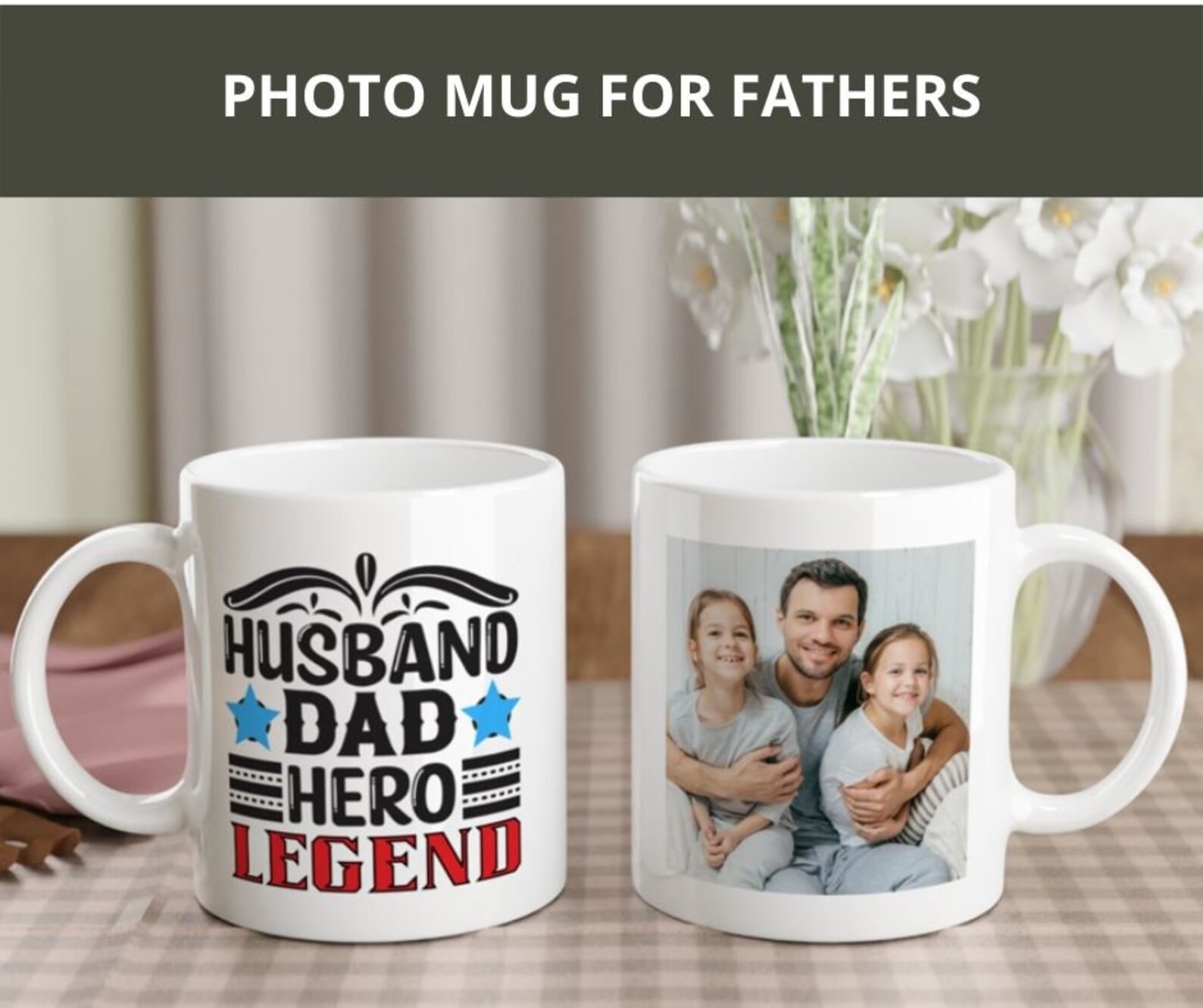 Husband Dad Hero Legend Custom Photo Mugs Personalised Gifts for Dads ...
