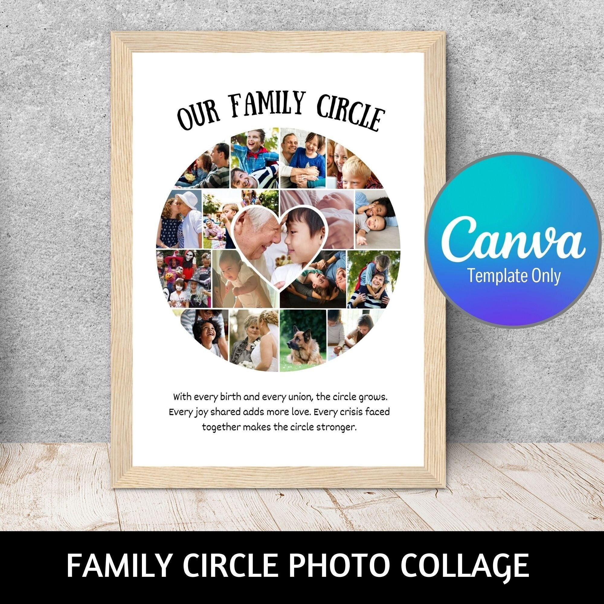 Family Circle Family Photos Idea Photo Collage Template - Etsy