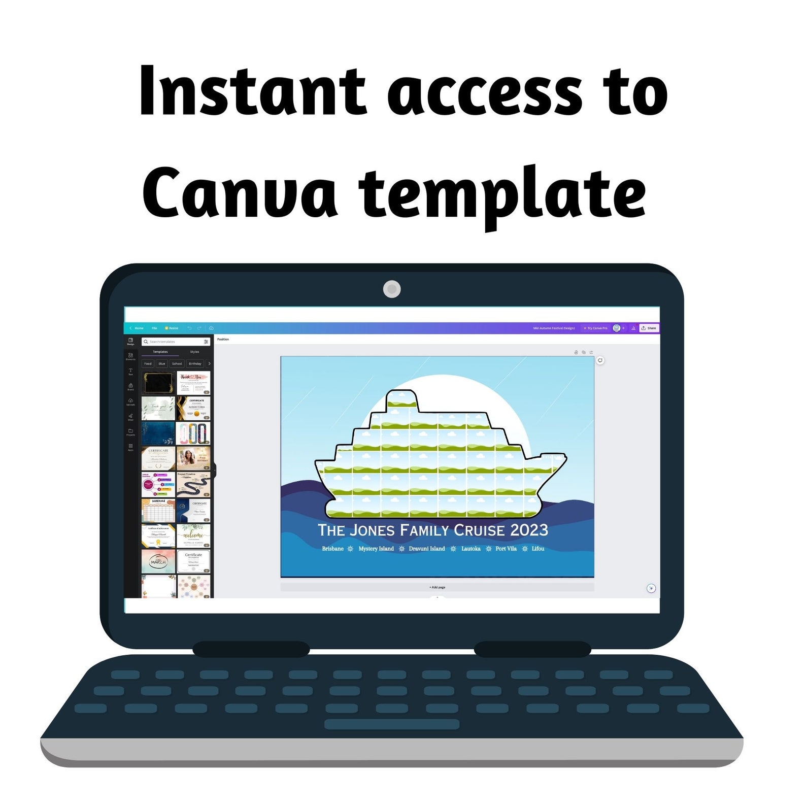 Cruise Ship Photo Collage, Home Decor Wall Art Printable, Custom Photo ...