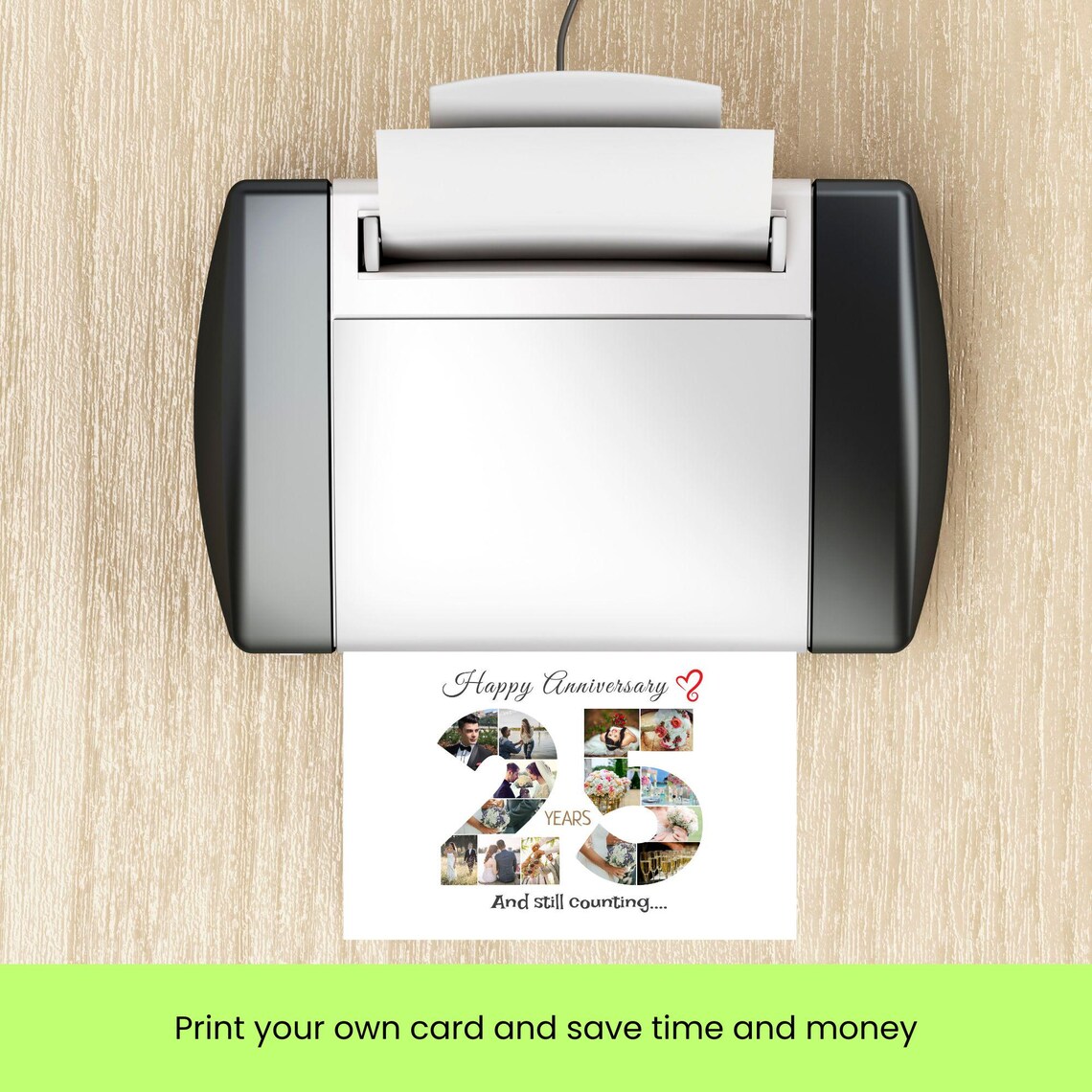 25th Anniversary Photo Collage Card, Number 25, Happy Anniversary ...