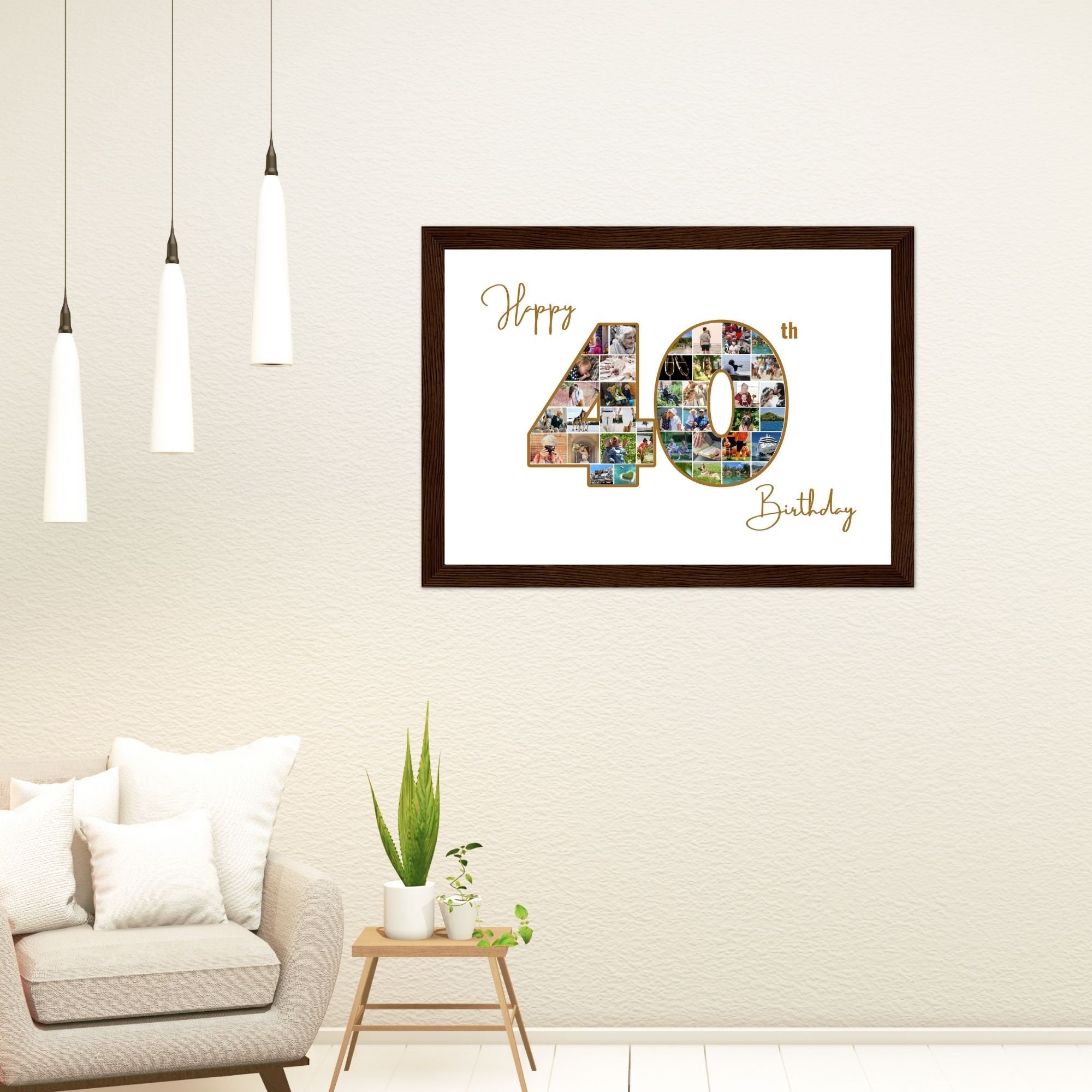 Happy 40th Birthday, Birthday Photo Collage Template, 40 Years Old ...