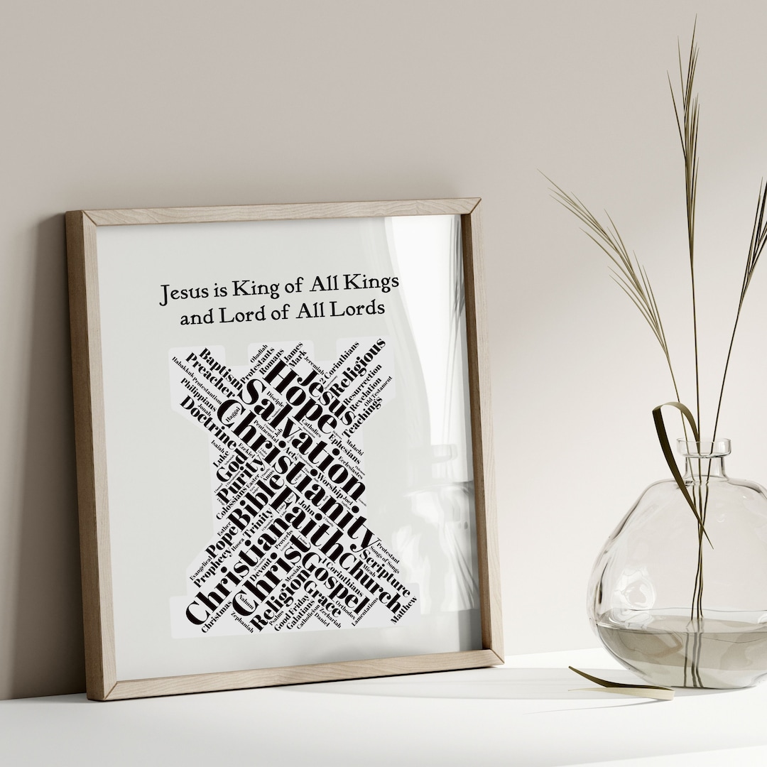 Jesus is King of All Kings Word Art, Christian Wall Decor, Christian ...