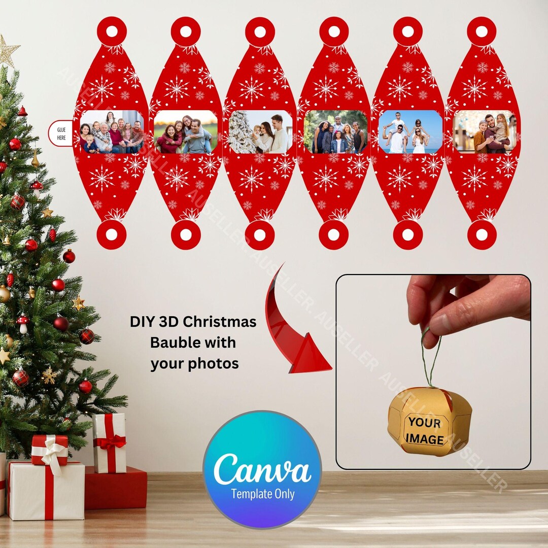 DIY Christmas Crafts, 3D Bauble Papercraft With Photos, 5 Xmas Ball ...