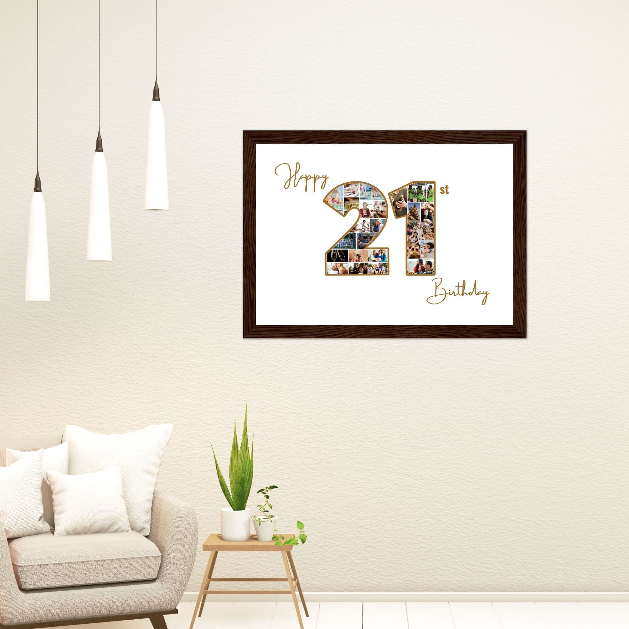 Happy 21st Birthday, Birthday Photo Collage Template, 21 Years Old ...