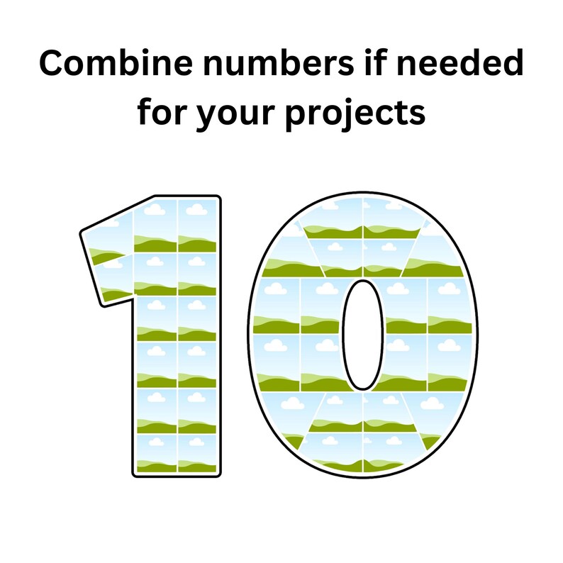 All Digits Canva Photo Collage, Frame Template, Svg 0 1 2 3 4 5 6 7 8 9 ...