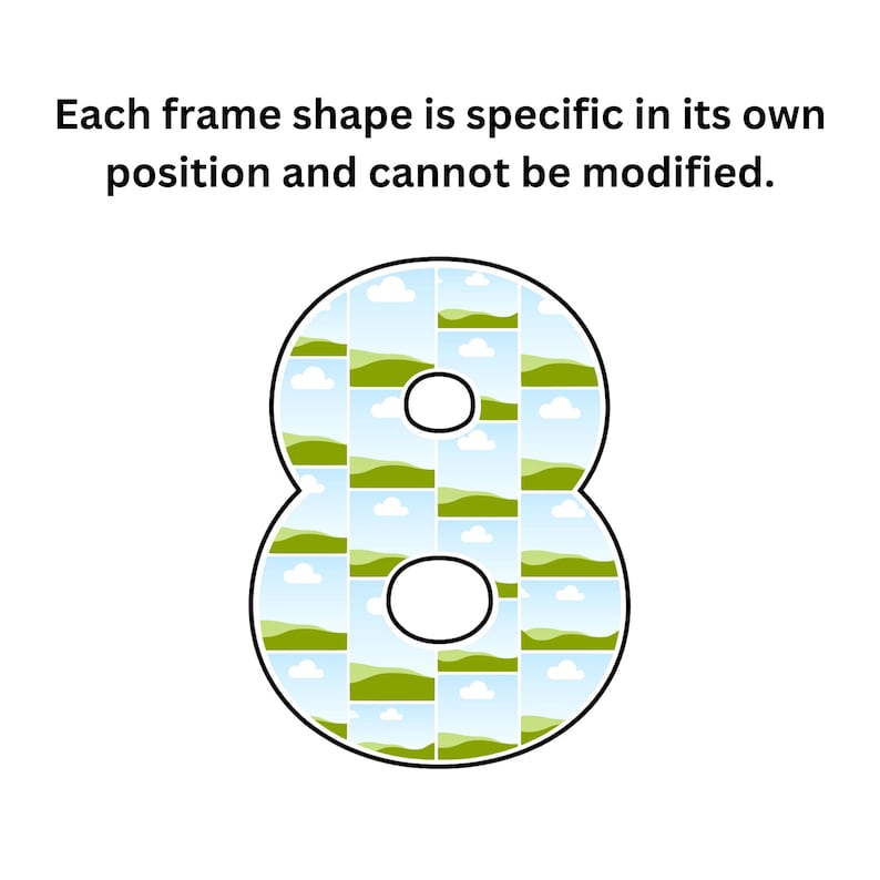 All Digits Canva Photo Collage, Frame Template, Svg 0 1 2 3 4 5 6 7 8 9 ...