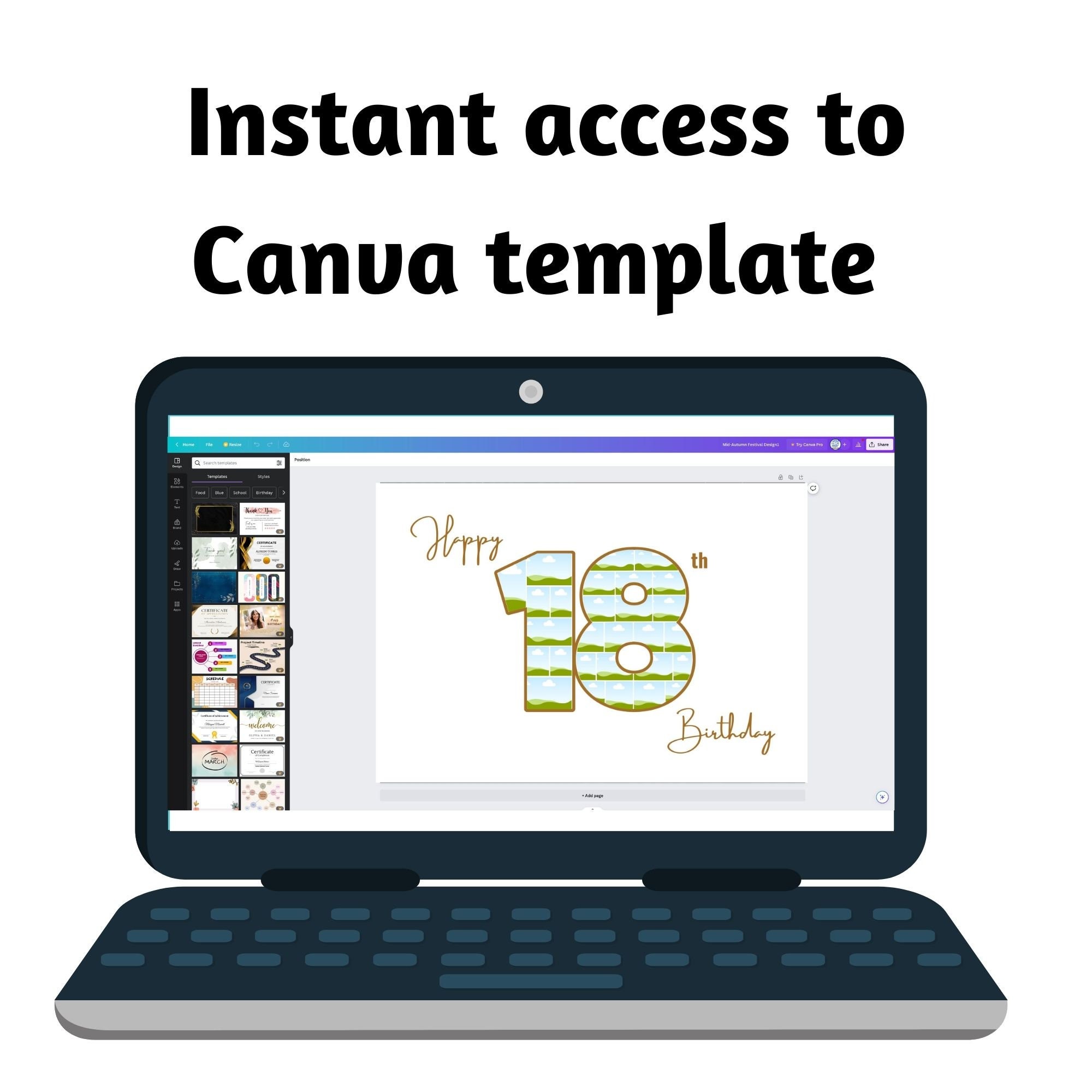 Happy 18th Birthday, Birthday Photo Collage Template, 18 Years Old ...