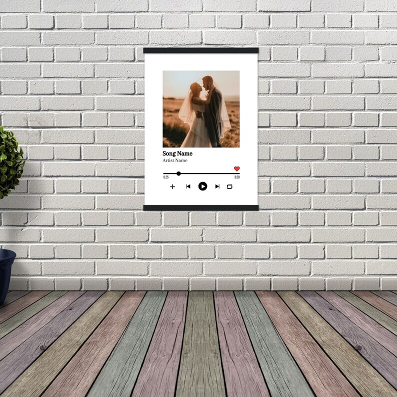 Editable Music Player Plaque Canva Frame Template | Personalised Photo ...