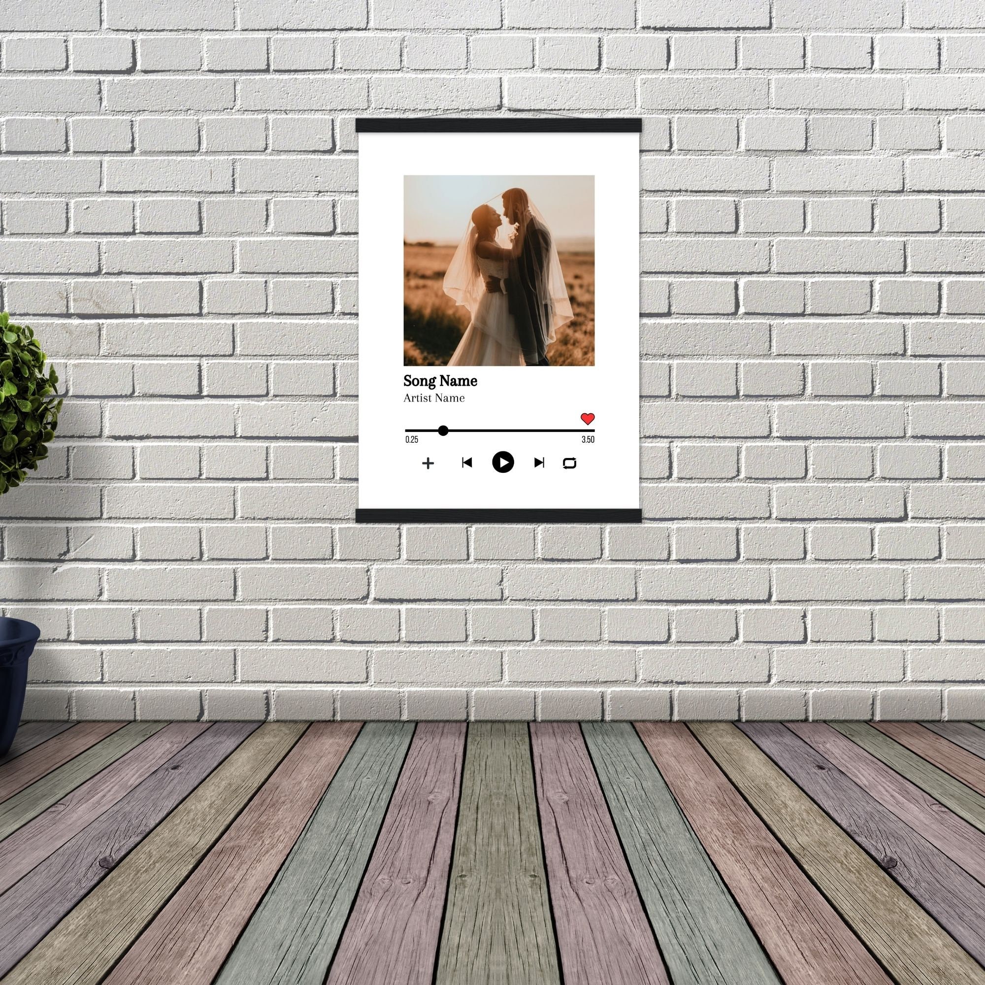 Editable Music Player Plaque Canva Frame Template | Personalised Photo ...