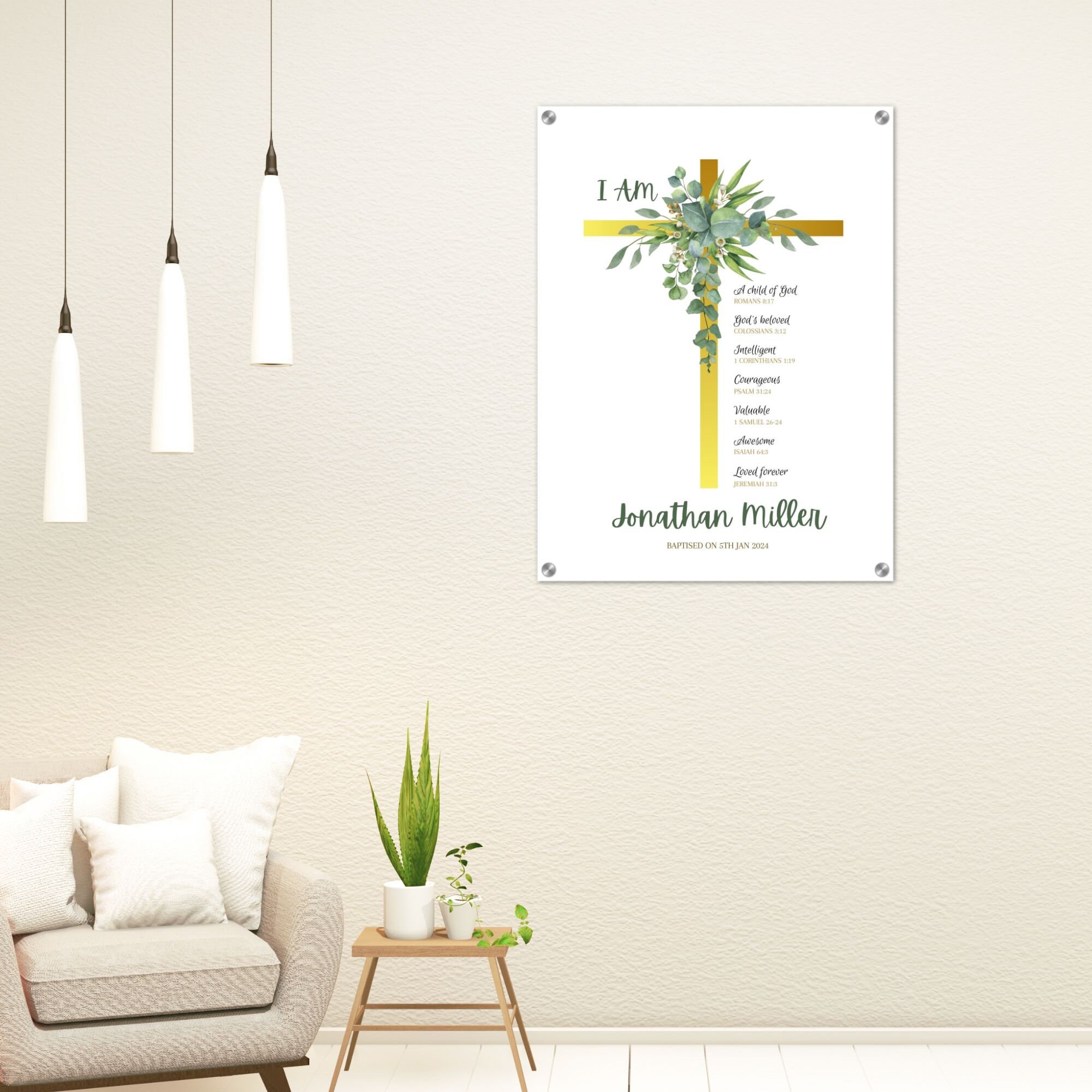 Personalised Baptism Gift, Baptism Boy, Nursery Wall Art, Godchild ...