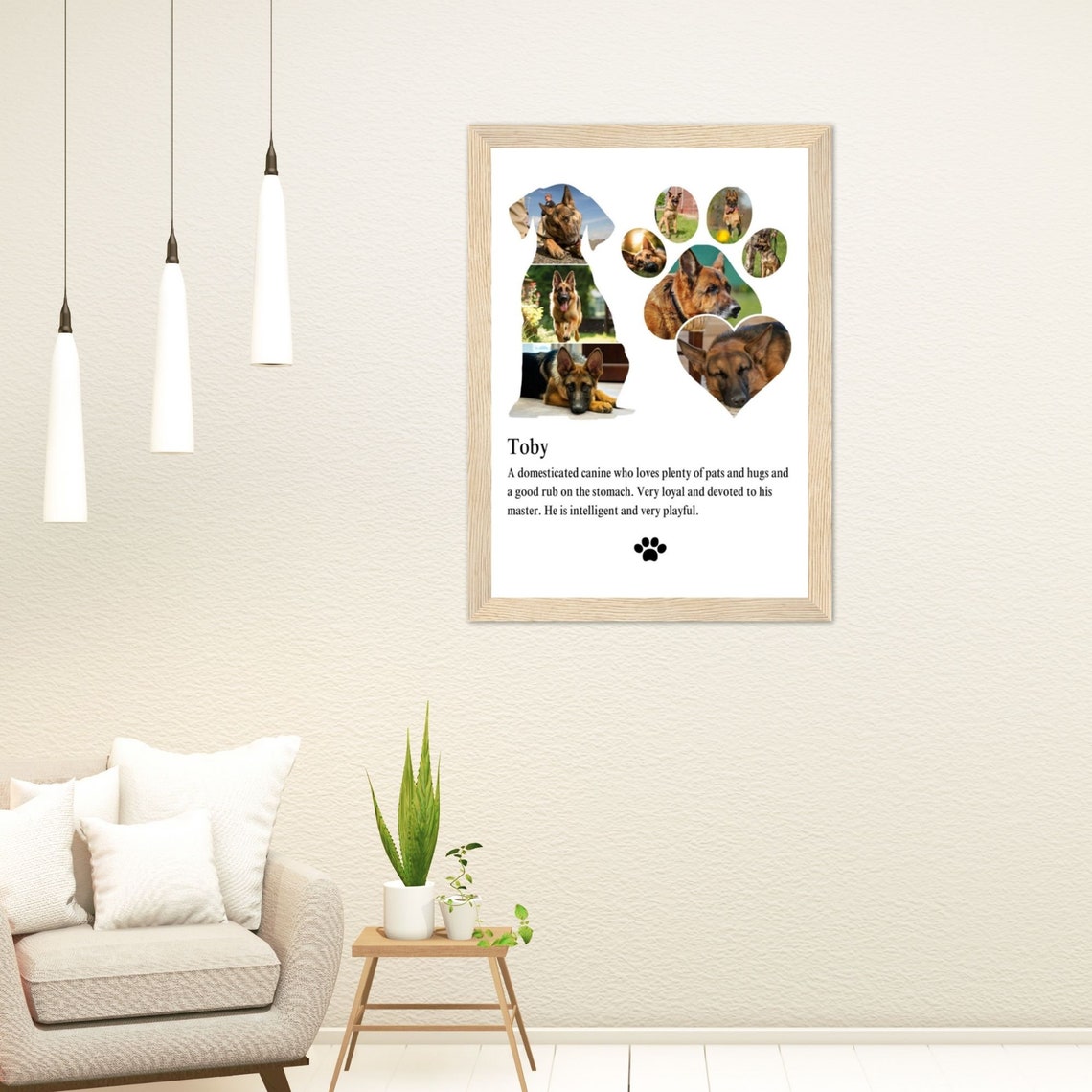 Dog Photo Collage Template, Pet Memorial Gift, Custom Frames, Editable ...