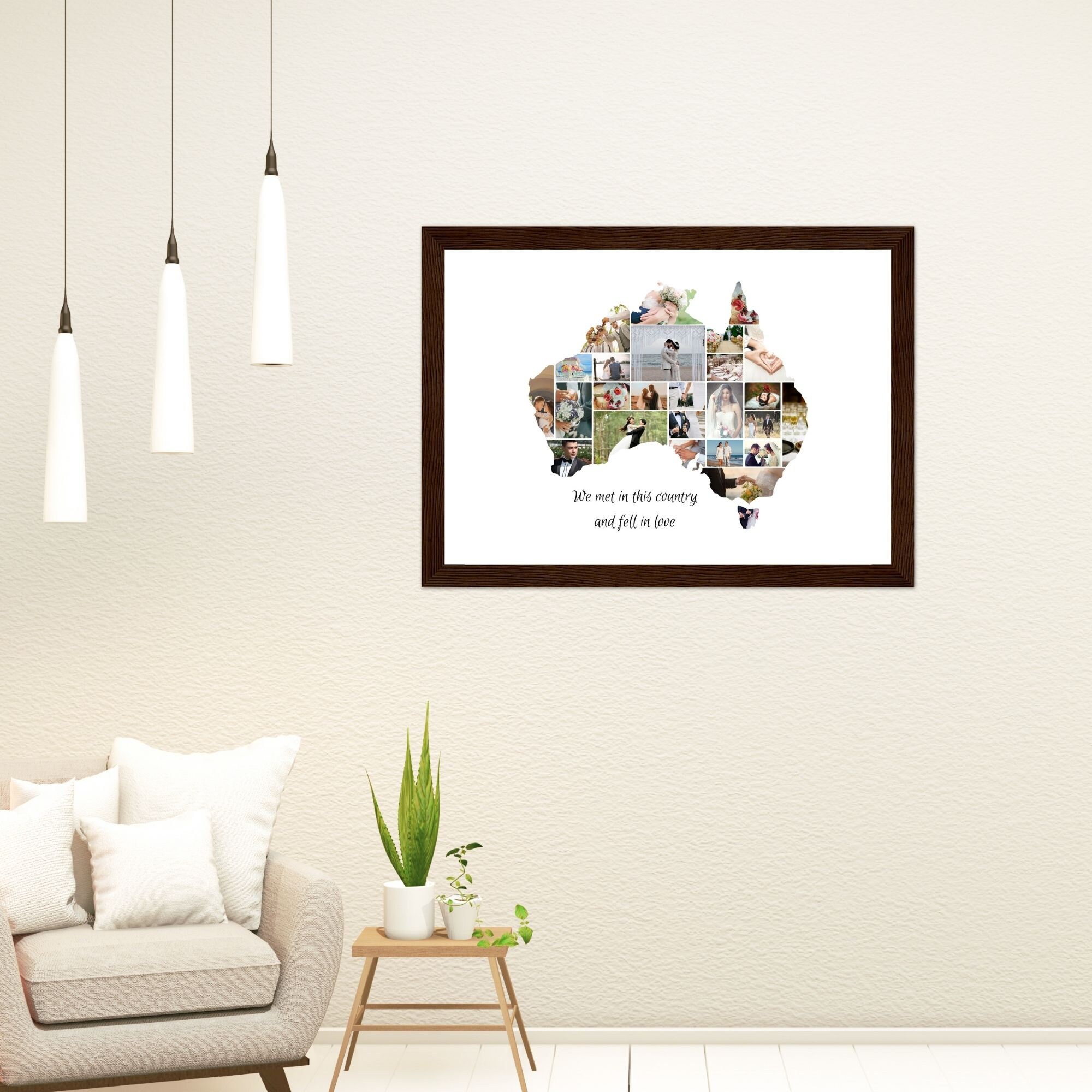 Australia Map Photo Collage, Wedding Anniversary Gift, Custom Frames ...
