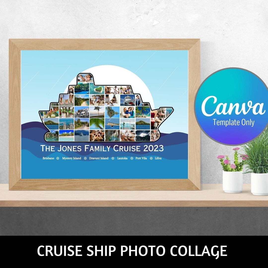 Cruise Ship Photo Collage, Home Decor Wall Art Printable, Custom Photo ...