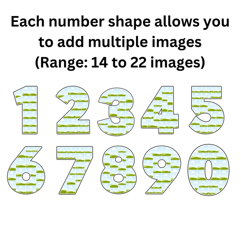 All Digits Canva Photo Collage, Frame Template, Svg 0 1 2 3 4 5 6 7 8 9 ...