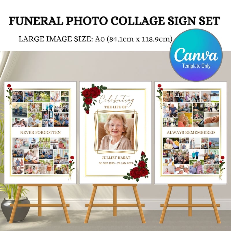 Funeral Collage Template - Etsy