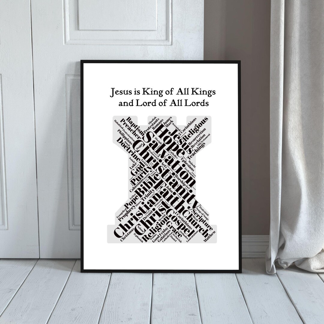 Jesus is King of All Kings Word Art, Christian Wall Decor, Christian ...