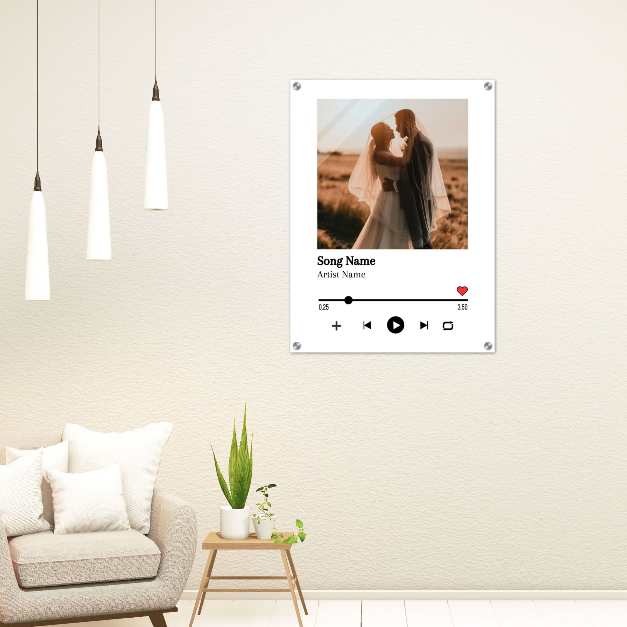 Editable Music Player Plaque Canva Frame Template Personalised Photo ...