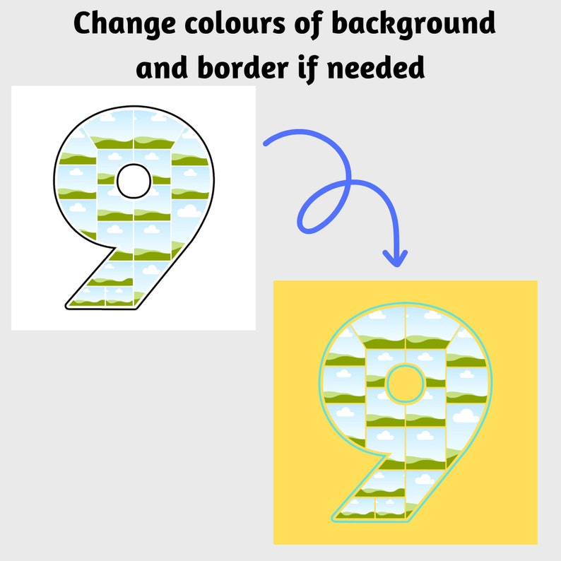 All Digits Canva Photo Collage, Frame Template, Svg 0 1 2 3 4 5 6 7 8 9 ...