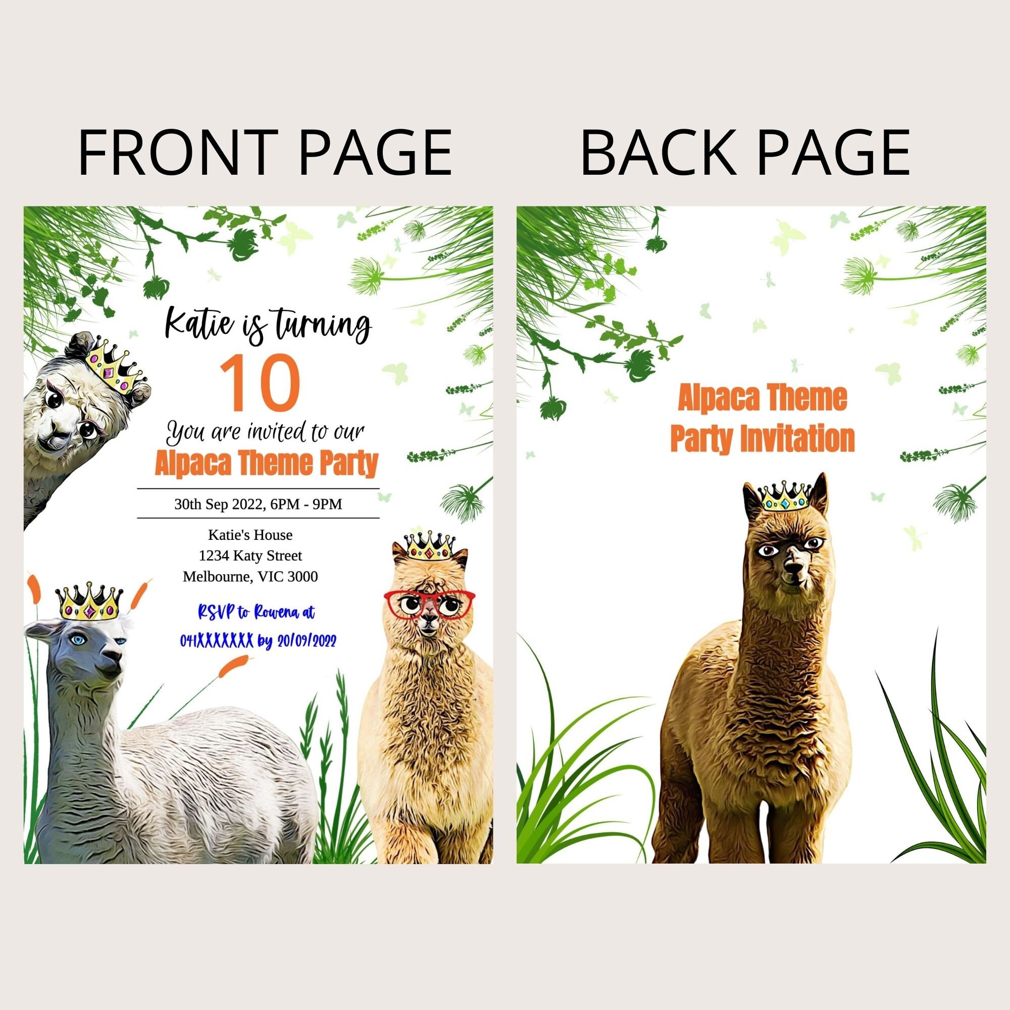 Alpaca E-invitation Templates to Download Invitation Templates Birthday ...