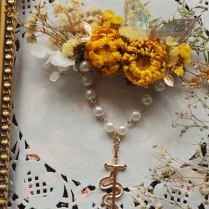 Cottagecore Knightcore Handamde Real Flowers Hair Pin With Flowers and ...