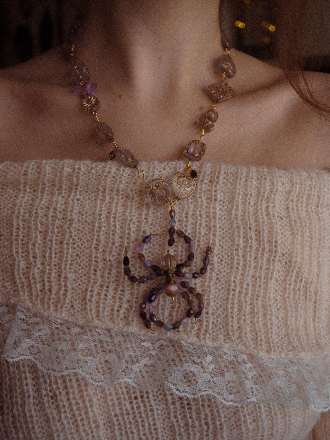 Silent Widow Handmade Vampire Spider Necklace Gothic Decoration Pendant ...