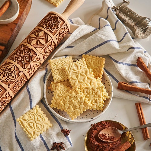 Embossing Rolling Pin Oriental Pattern Cookies Decorating - Etsy