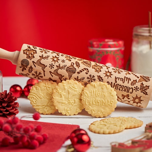 SNOWMEN CHRISTMAS Rolling Pin Embossing Rolling Pin Engraved - Etsy