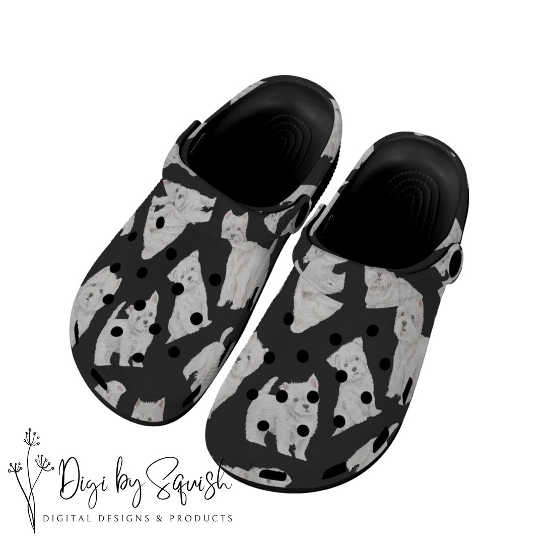 Westies West Highland Terrier Holey Slides Shoes Custom Printed on ...