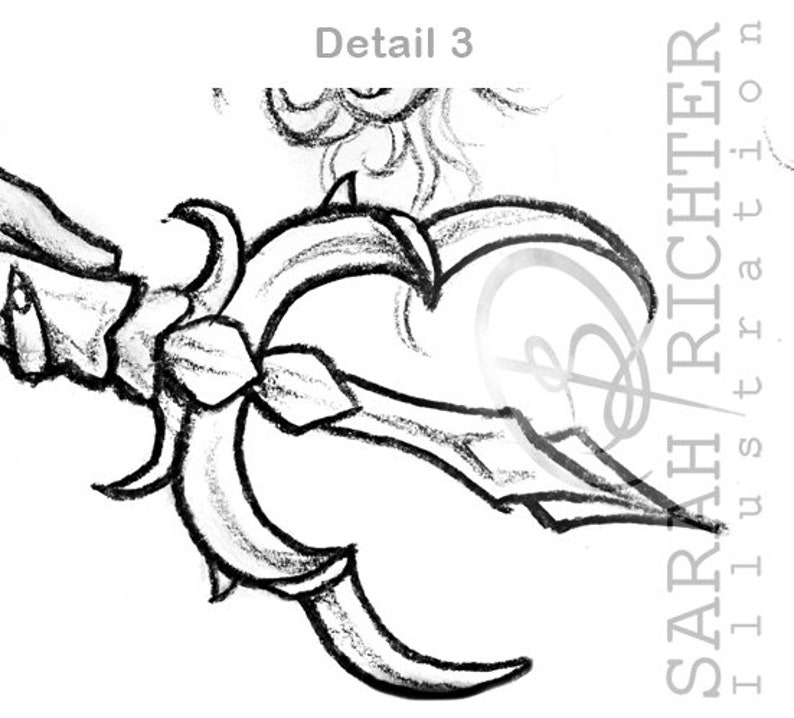 Aerial Demon Coloring Page Printable Pdf by Sarah Richter - Etsy