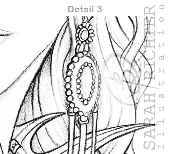 Mina Coloring Page Printable Pdf by Sarah Richter | Etsy